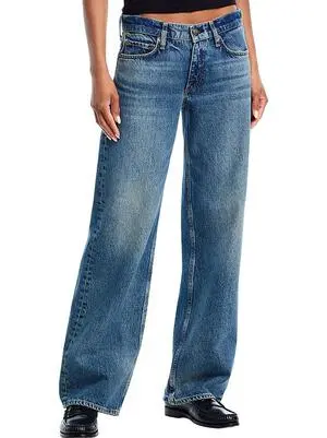 Rag & Bone Saige Low Rise Relaxed Straight Jeans - Echo