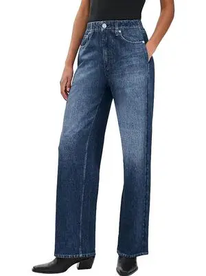 Rag & Bone Miramar Cotton Terry Wide Leg Jeans - Petra