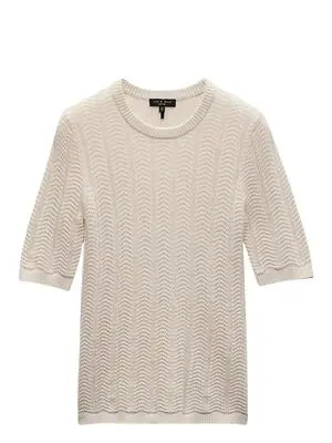 RAG & BONE Francesca Merino Wool Short Sleeve Sweater