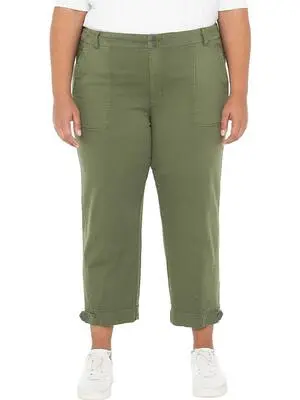 LIVERPOOL Utility Cropped Pants - Forest Shade