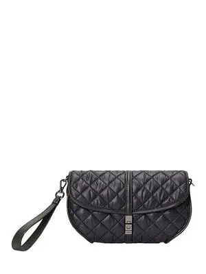Mz Wallace Small Astor Convertible Clutch - Black/gunmetal