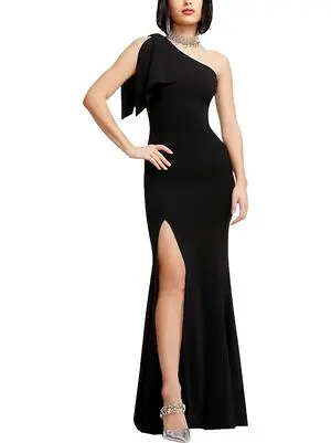 Dress The Population Georgina Asymmetric Gown - Black