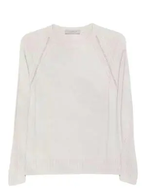 D.exterior Raglan-sleeve Ribbed Sweater - Neutrals