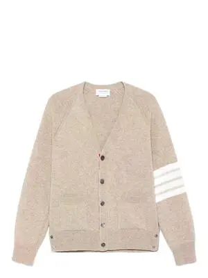 Thom Browne 4-bar Shetland Wool Cardigan - Neutrals