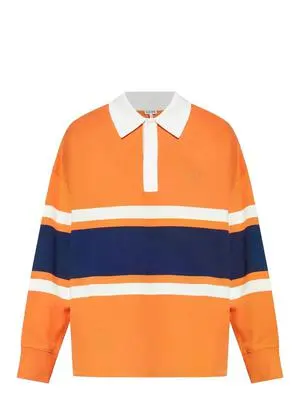 Loewe Stripe Long-sleeve Polo Shirt - Orange