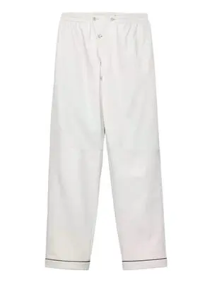 Prada Elasticated-waistband Leather Trousers - White