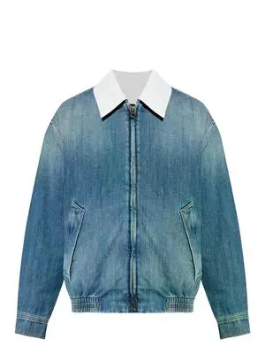 Loewe Contrast-collar Denim Jacket - Blue