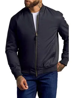True Classic Water Resistant Cotton Blend Bomber Jacket - Black