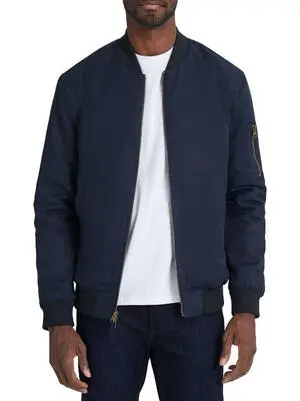 True Classic Water Resistant Cotton Blend Bomber Jacket - Navy