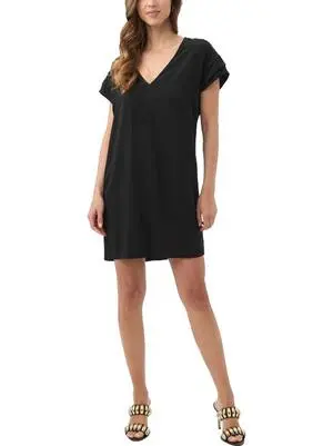 Trina Turk Sadora V-neck Shift Dress - Black