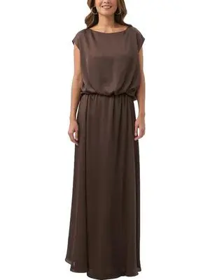 Trina Turk Blouson Maxi Dress - Walnut