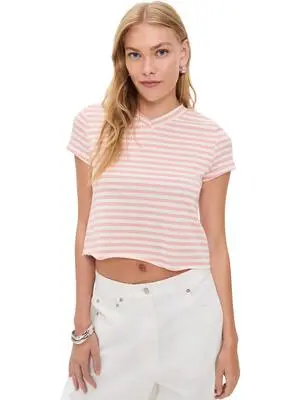 Lioness Striped Jersey Tee - Pink Cream Stripe