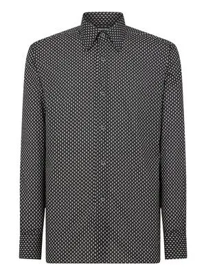 TOM FORD Cotton Voile Micro Pois Shirt - Black