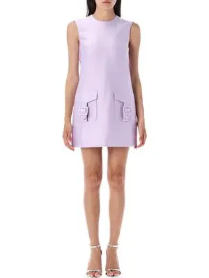 SELF-PORTRAIT Taffeta Mini Dress - Purple