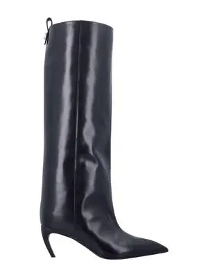 Attico Pointed Toe Mid-calf Boots - Black