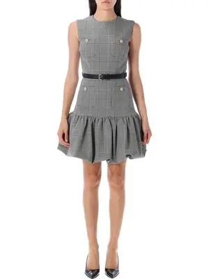 SELF-PORTRAIT Prince Of Wales Check Mini Dress - Black