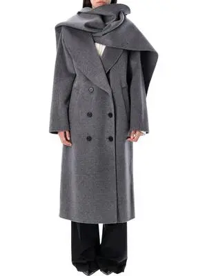 RÓHE Double-faced Scarf Coat - Grey