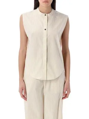 LOULOU Sleeveless Shirt - Ivory Black