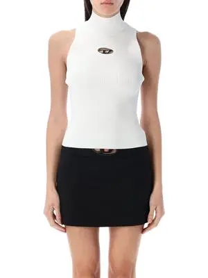 Diesel Ribbed Sleeveless Top - White