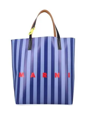 Marni Tribeca Shopper - Light Blue Stripes