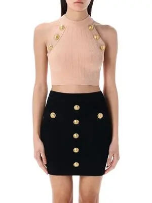 Balmain Knit Halterneck Top - Pink