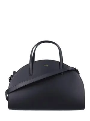 A.p.c. Demi Lune Leather Tote - Black