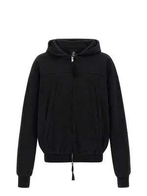 THOM KROM Hoodie With Metal Zip Closure - Black