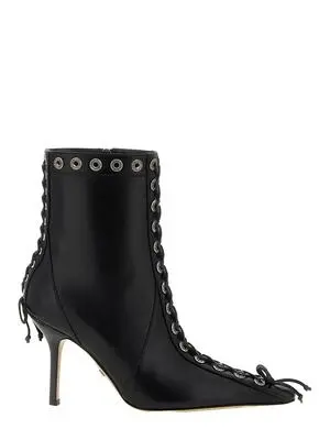 Mach & Mach Crystalized Corset Ankle Boots - Black