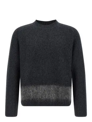 Dsquared2 Carded Wool Insert Sweater Gray