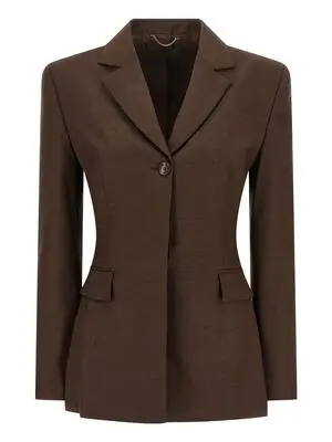 Magda Butrym 03' Single-breasted Wool Blazer - Brown
