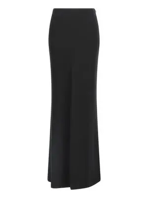 Alessandra Rich Long Silk Crepe Skirt - Black