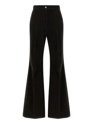 FERRAGAMO Velvet Flared Trousers - Brown