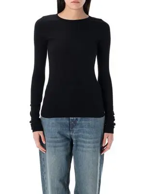 Eterne Long Sleeve Fitted Top - Black