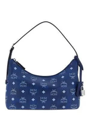 Mcm Aren Hobo Small Shoulder Bag - Blue