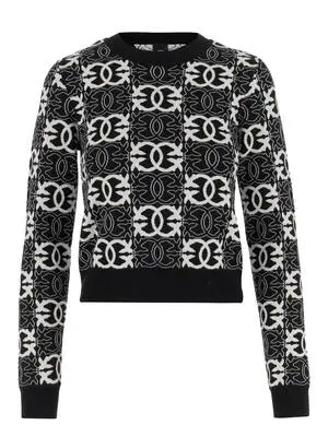 Pinko Love Birds Viscose Blend Knitwear - Black