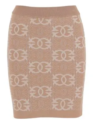 Pinko Love Birds Viscose Blend Skirt - Beige