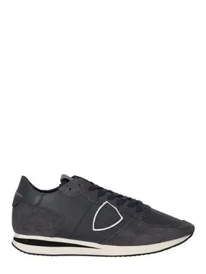 Philippe Model Leather And Suede Low Top Sneakers - Blue