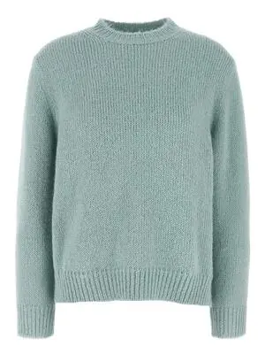 JIL SANDER Crewneck Alpaca Wool Sweater - Light Blue