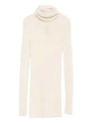 Rick Owens Wool Turtleneck Sweater - Beige