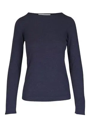 Brunello Cucinelli Cashmere Boat Neck Sweater - Blue