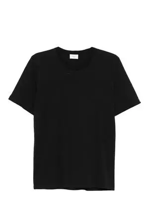 Saint Laurent Logo Cotton T-shirt - Black