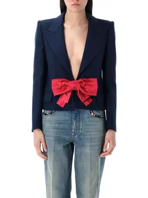 Valentino Garavani Viscose Bow Jacket - Provence Blue