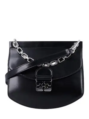 GANNI Crossbody Chain Bag - Black