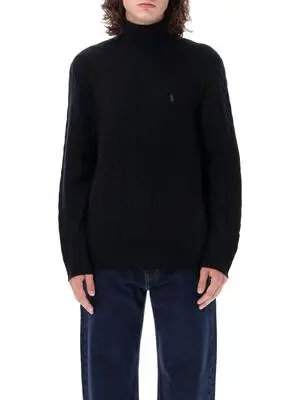 Polo Ralph Lauren Cable Knit High-neck Sweater - Black