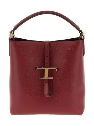TOD'S T Timeless Mini Bucket Bag - Bordeaux