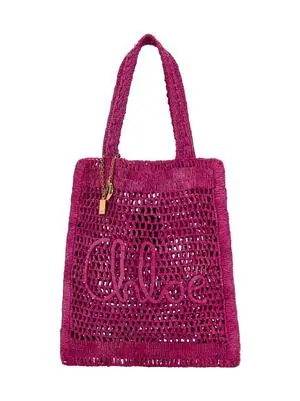 Chloé Raffia Tote - Fuchsia