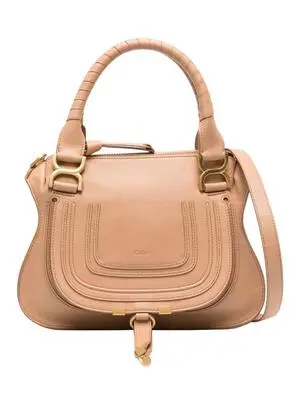 Chloé Marcie Small Leather Handbag Beige