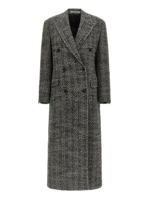 Tagliatore Bouclé Herringbone Wool Coat - Multicolor
