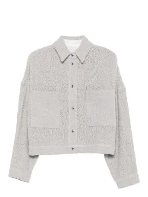 IRO PARIS Pabli Cotton Jacket Light Grey
