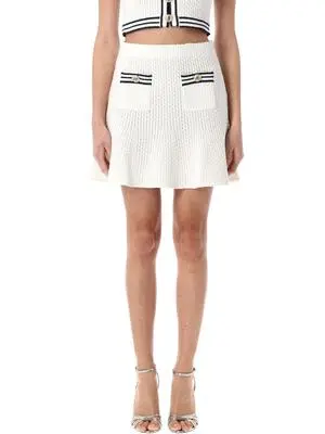 SELF-PORTRAIT A-line Skirt - White